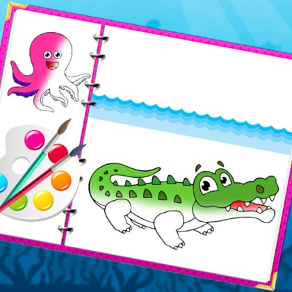 Sea Creatures Coloring Book- Play at Game&Game